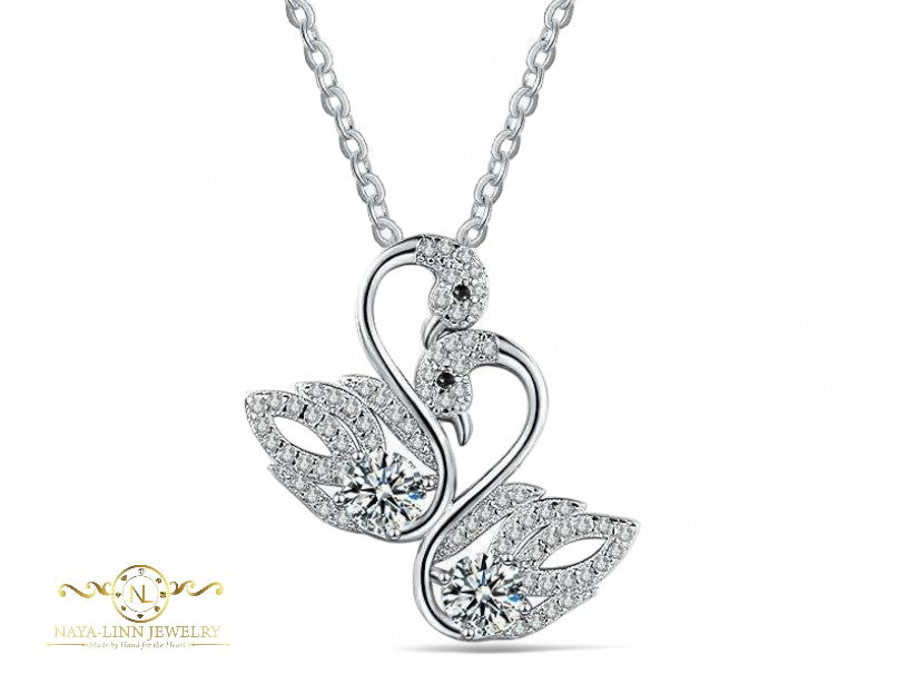 Naya-Linn Jewelry Piper Double Swan Moissanite Necklace